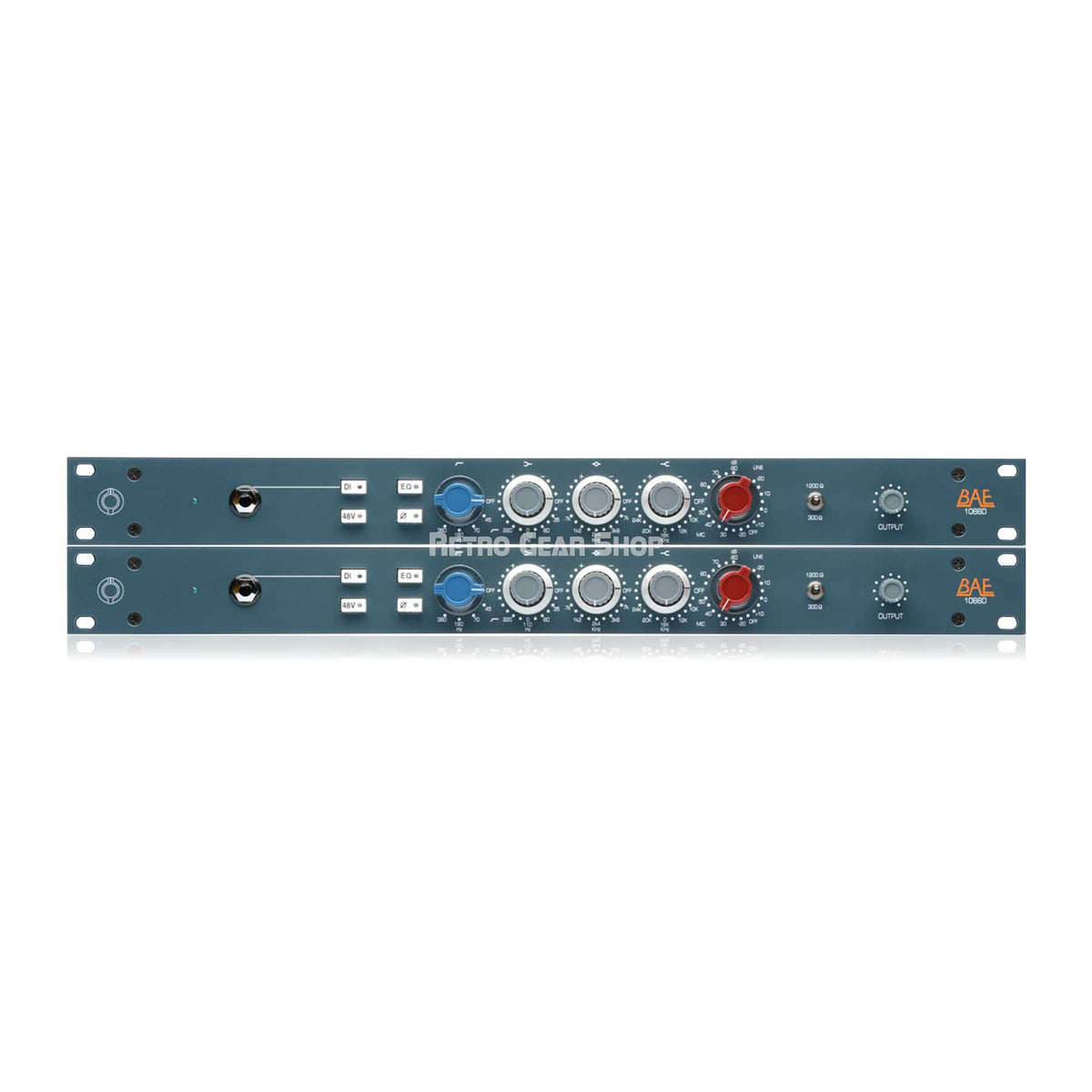BAE 1066D Rackmount Pair Mic Preamp / EQ with PSU– Retro Gear Shop