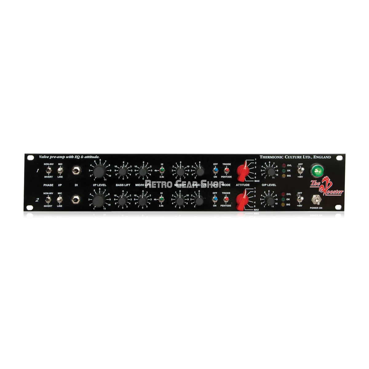 Thermionic Culture The Rooster 2 Two Channel Mic Pre-amp with EQ– Retro ...