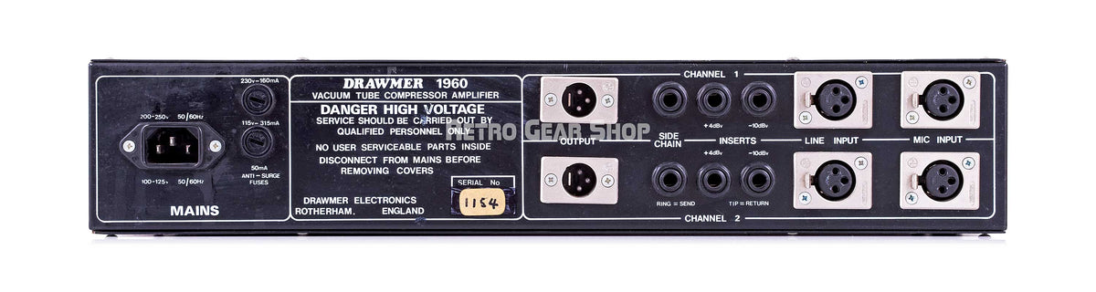 Drawmer 1960 2-Channel Compressor Amplifier Tube Mic Preamp Vintage ...