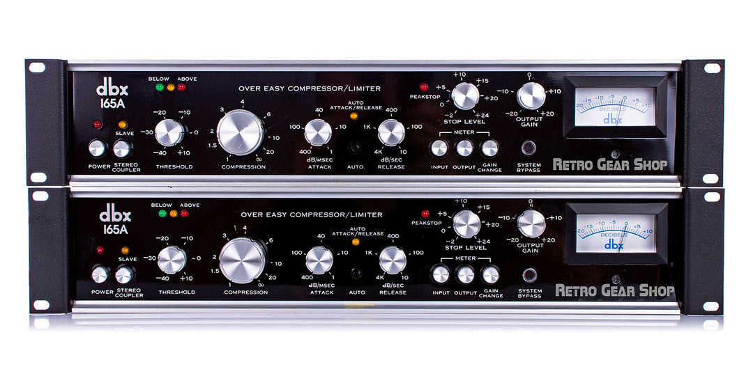 dbx 165A Over Easy Compressor / Limiter Sequential Stereo Pair Rare – Retro Gear Shop