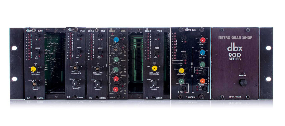 DBX 900 Series Rack 902 De-esser 905 Parametric EQ 906 Flanger+ 900A ...