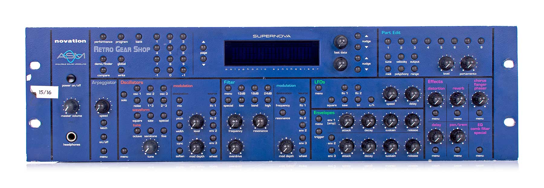 Novation Supernova Rack Synthesizer Synth v3.0 20 voices Rare Vintage ...