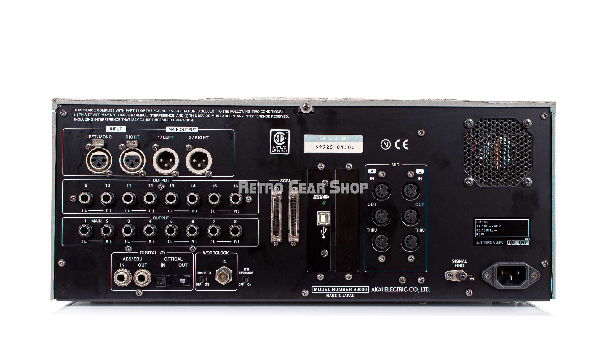 Akai S6000 Sampler Extra Faceplate MIDI Stereo Digital Synthesizer ...
