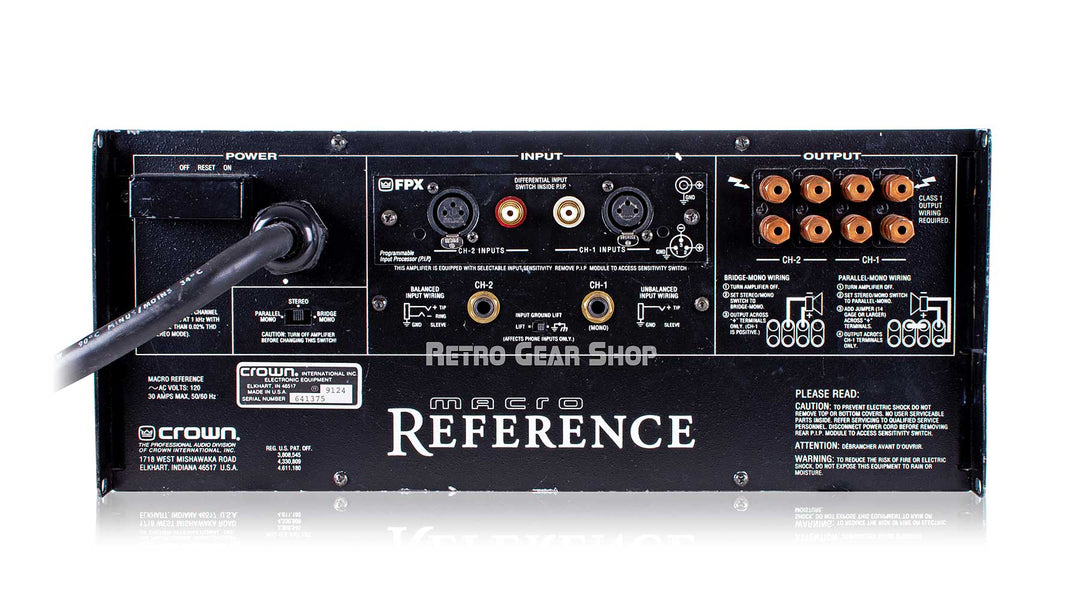 Crown Macro Reference Power Amp 9124 Rare Vintage Stereo Amplifier ...
