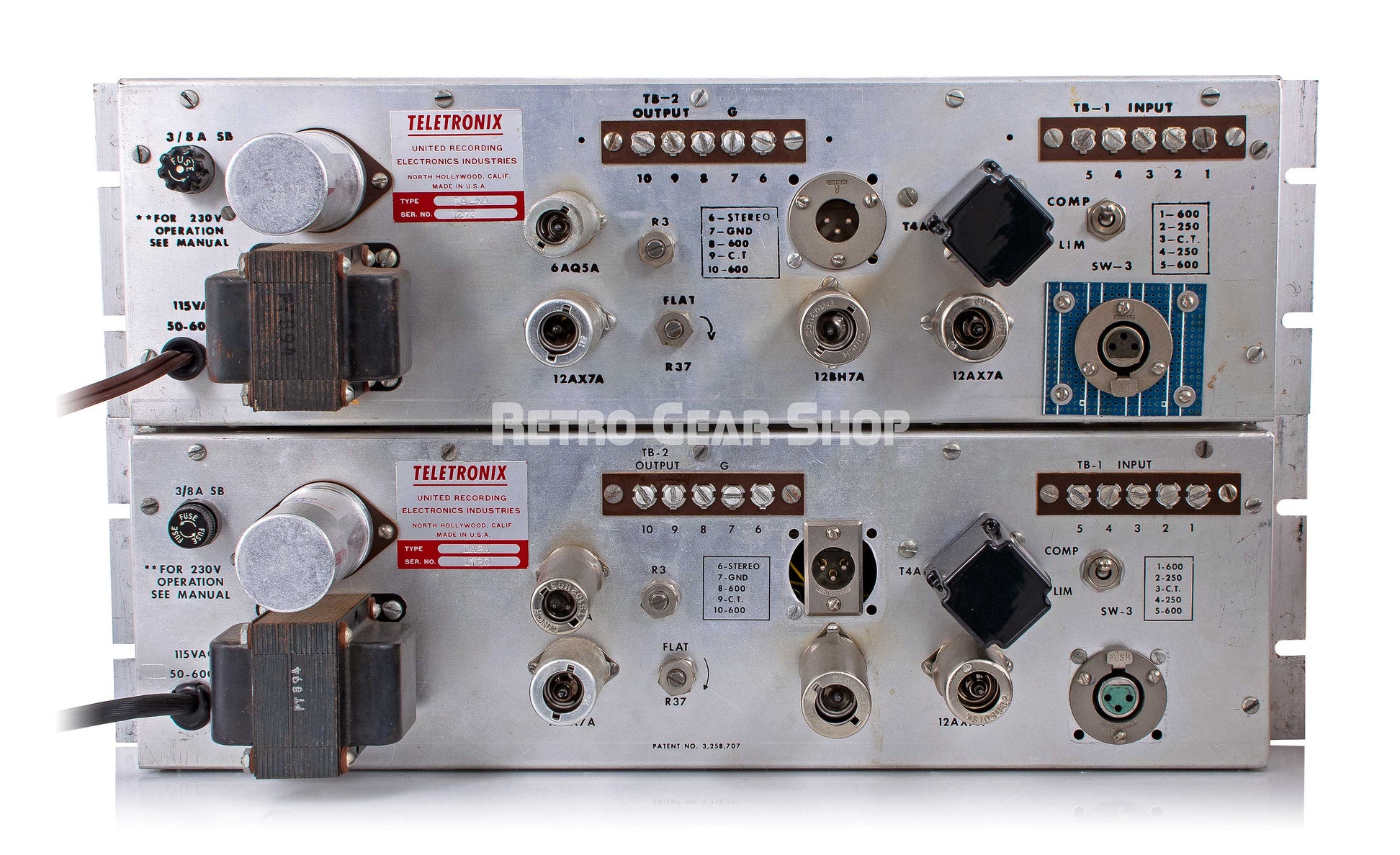 Teletronix Leveling Amplifier LA-2A Pair Gold Faceplates Vintage Rare ...