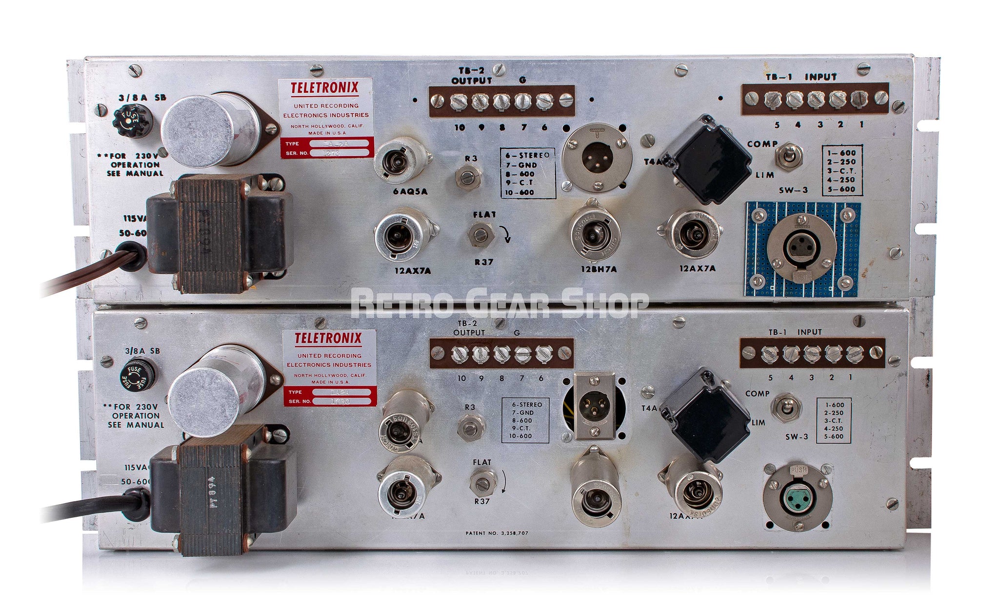 Teletronix Leveling Amplifier LA-2A Pair Gold Faceplates Vintage Rare ...